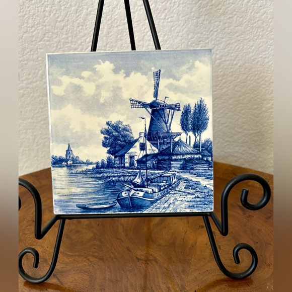 Unknown | Wall Decor | Vintage Blue And White Delf Style Tile Dutch ...